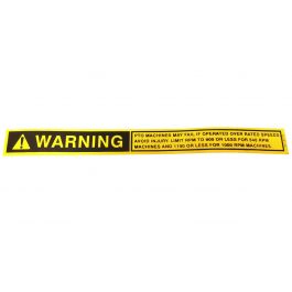 1287945C1 Overspeed Warning Decal, PTO Shield